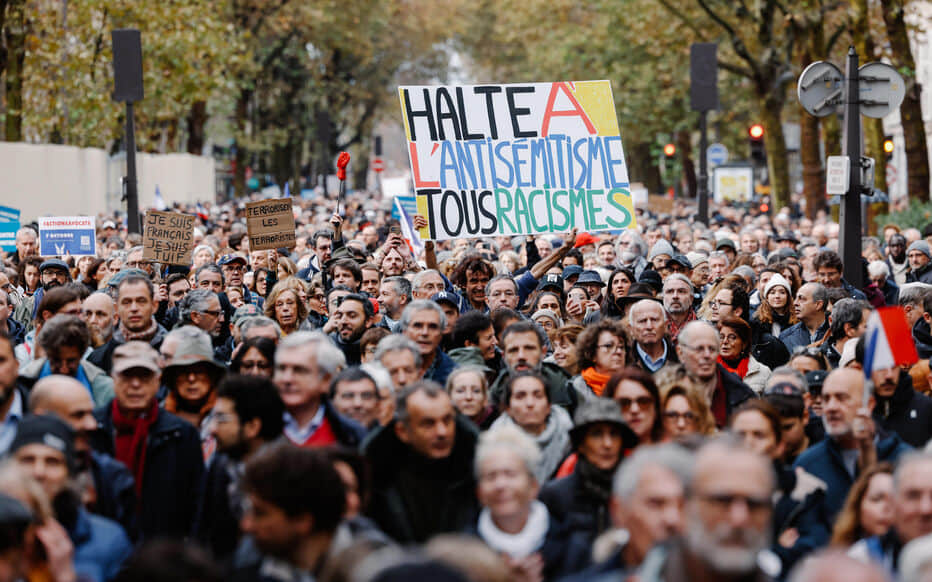 В Париже более 100 тысяч человек вышли на марш против антисемитизма Европейская правда